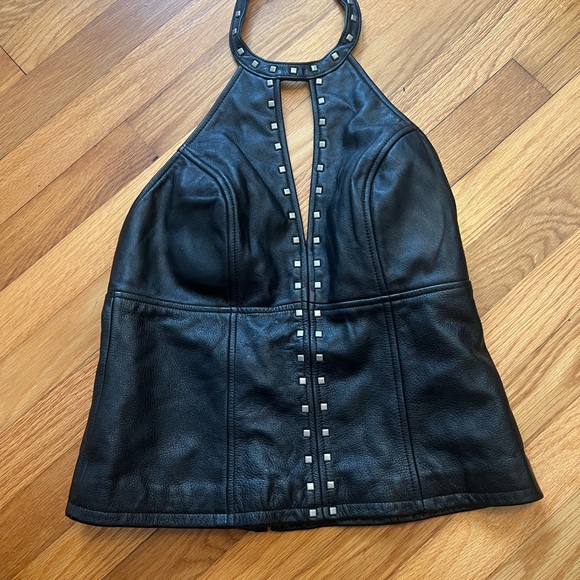 Harley-Davidson | Tops | Harley Davidson Leather Halter | Poshmark